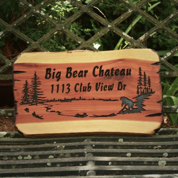 Live Edge Wood Sign Wooden Cedar Carve Cabin Outdoor | Etsy