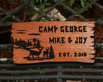 Camping Sign Engraved Carved Camp Personalized Sign | Etsy