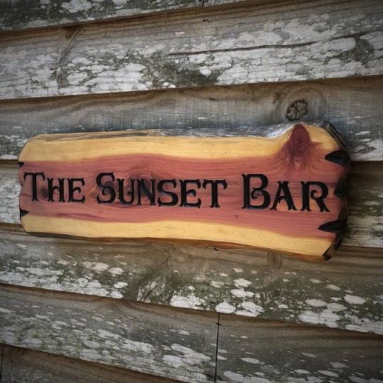 Live Edge Wood Sign Cedar Hike Camping Outdoor Sign - Etsy