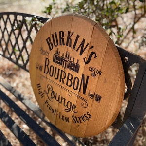 Reclaimed Oak Bourbon Barrel HEAD Sign- Recycled Whiskey Barrel Lid ...