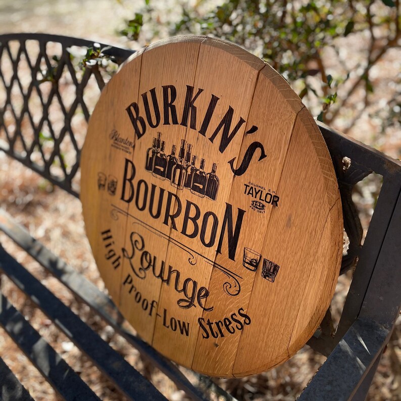 Reclaimed Oak Bourbon Barrel HEAD Sign Recycled Whiskey - Etsy