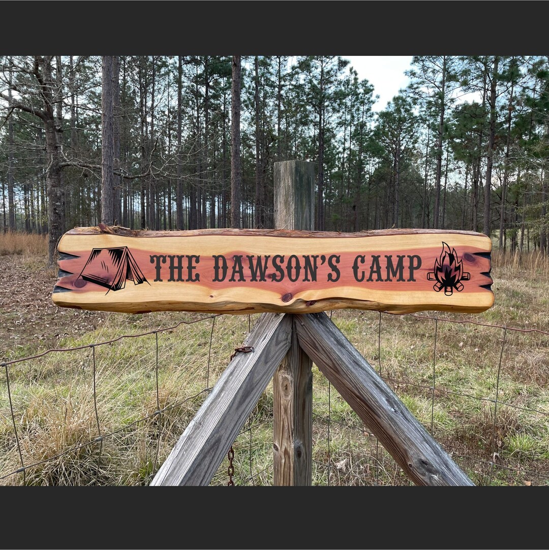 Live Edge Wood Sign - Cedar - Hike - Camping - Outdoor Sign - ADVENTURE ...