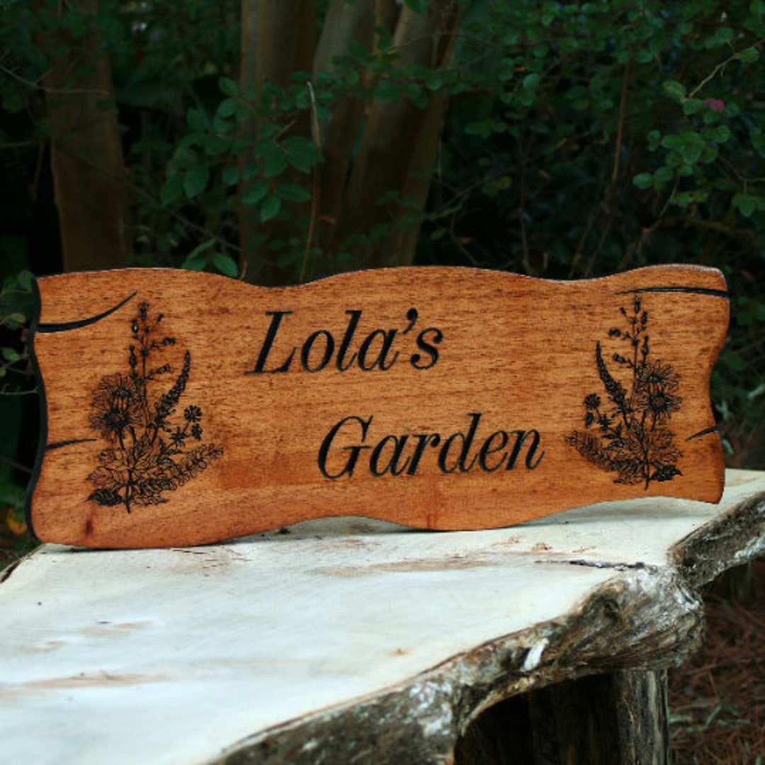 Garden Sign - Carved Wood Sign - Herb Garden - Customized Sign ...
