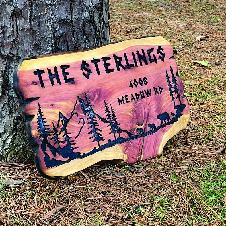 Live Edge Wood Sign Red Cedar Customized Personalized - Etsy