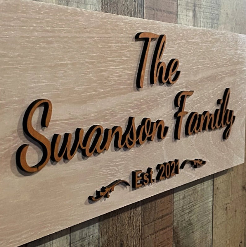Family Name Sign Raised Lettering Custom Made | Etsy