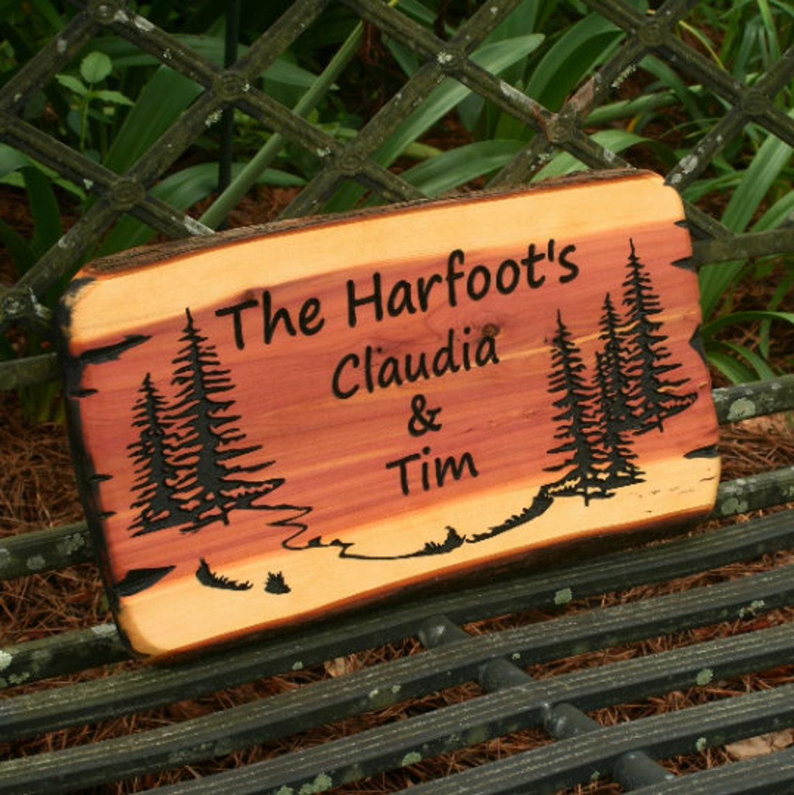 Live Edge Wood Sign Wooden Cedar Carve Cabin Outdoor - Etsy