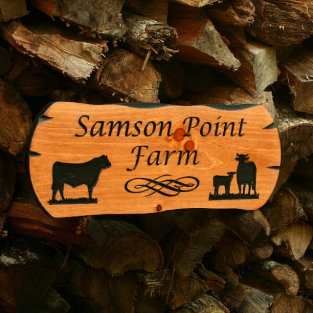 Farm Sign - Personalized Sign - Custom Wood Sign - Carved Sign - Rustic ...