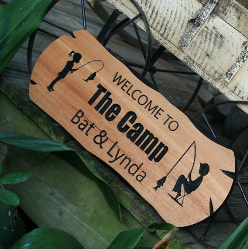 Fishing Sign Personalized Sign Custom Wood Sign Carved - Etsy