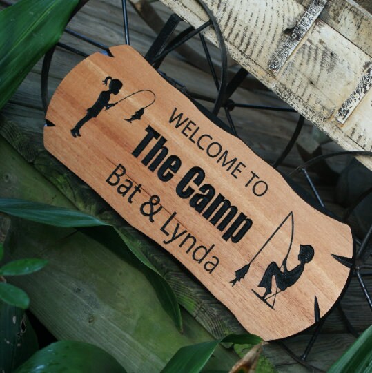 Fishing Sign Personalized Sign Custom Wood Sign Carved | Etsy