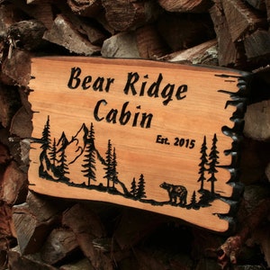 Cabin Sign - Camping - Outdoor Indoor Wooden Sign - Camp - Carved ...