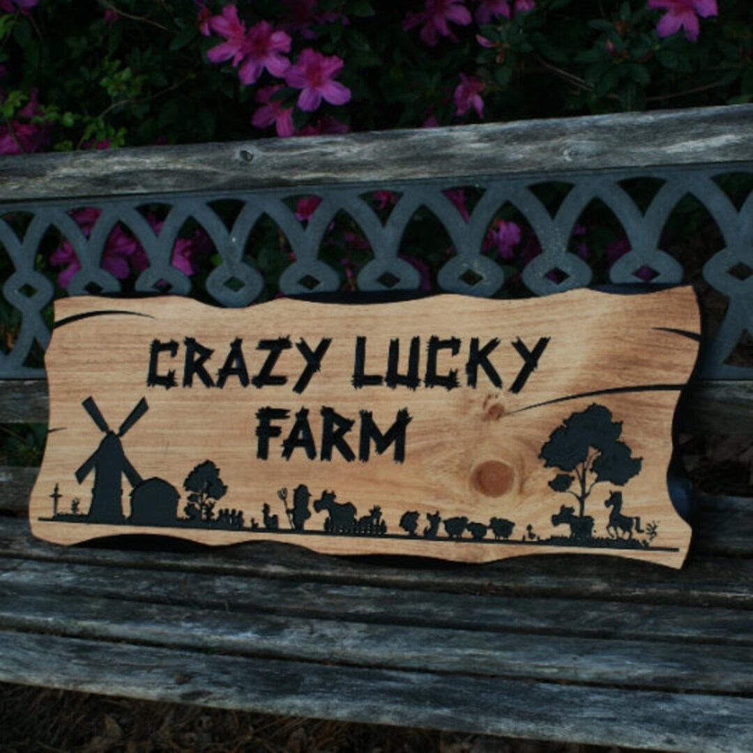 Personalized Farm Sign - Custom Carved Rustic Wood Sign - Etsy