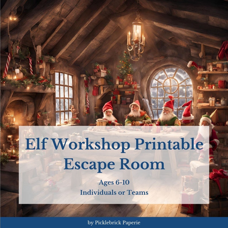 Christmas Elf Workshop Escape Printable Escape Room | Escape Room ...