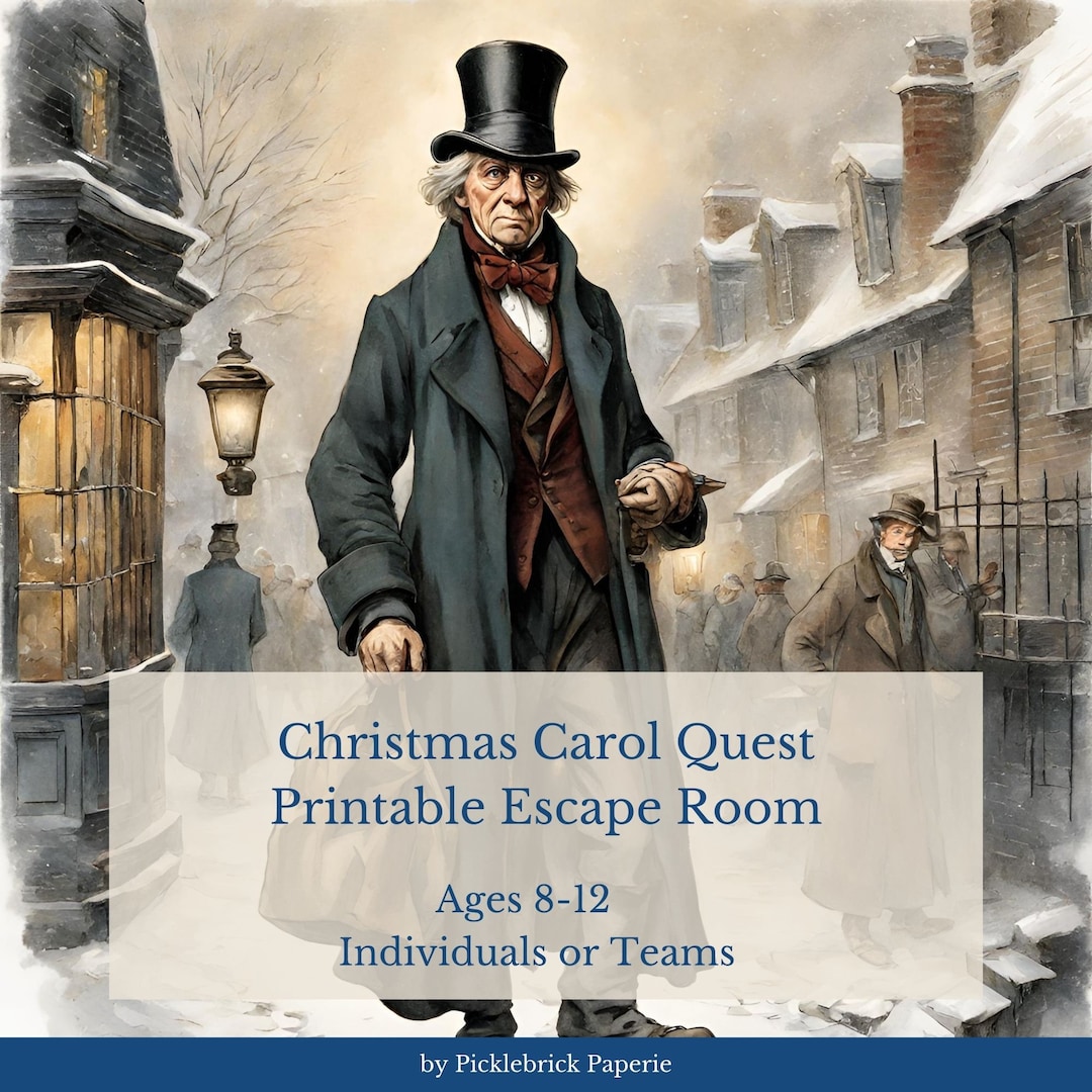 Christmas Carol Quest Printable Escape Room | Christmas Eve Games ...