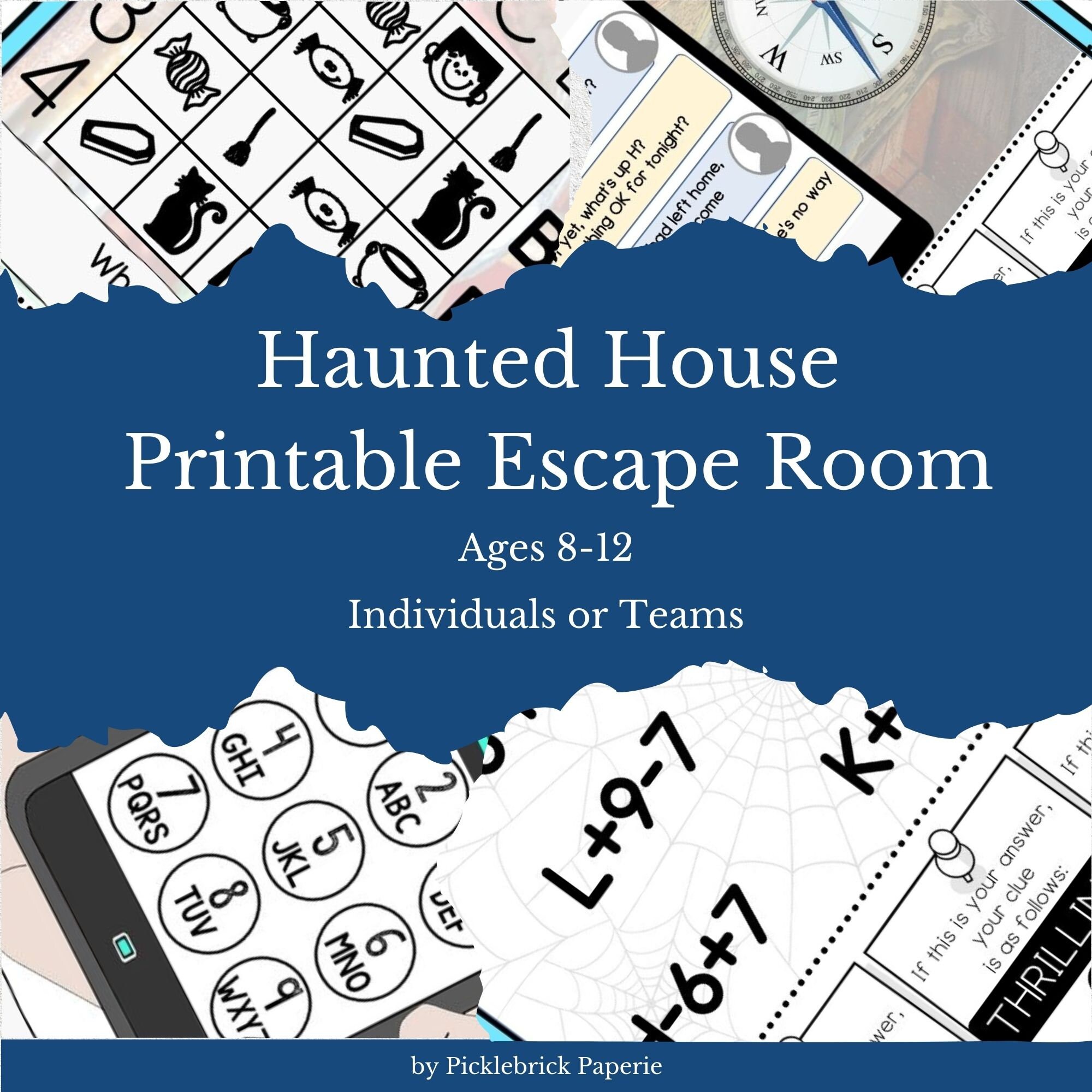 Haunted House Halloween Printable Escape Room Kit Printable - Etsy