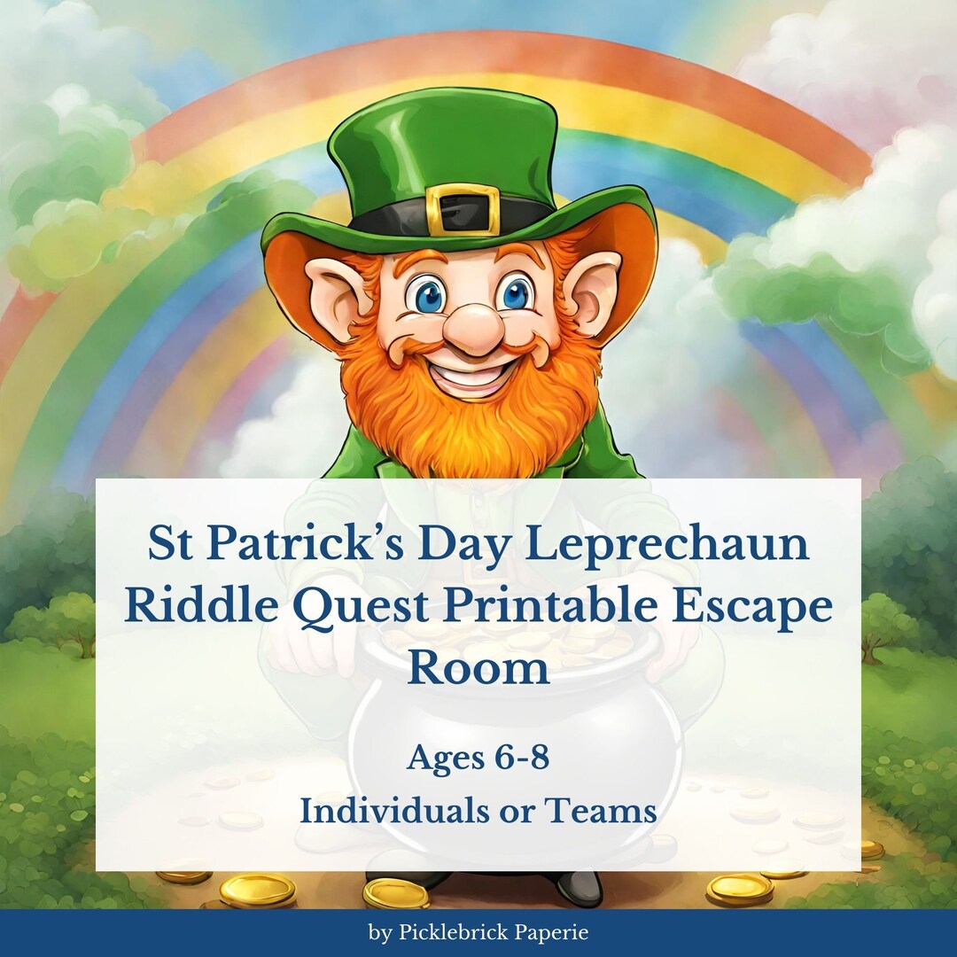 St Patrick's Day Leprechaun Riddle Quest Printable Escape Room - Etsy