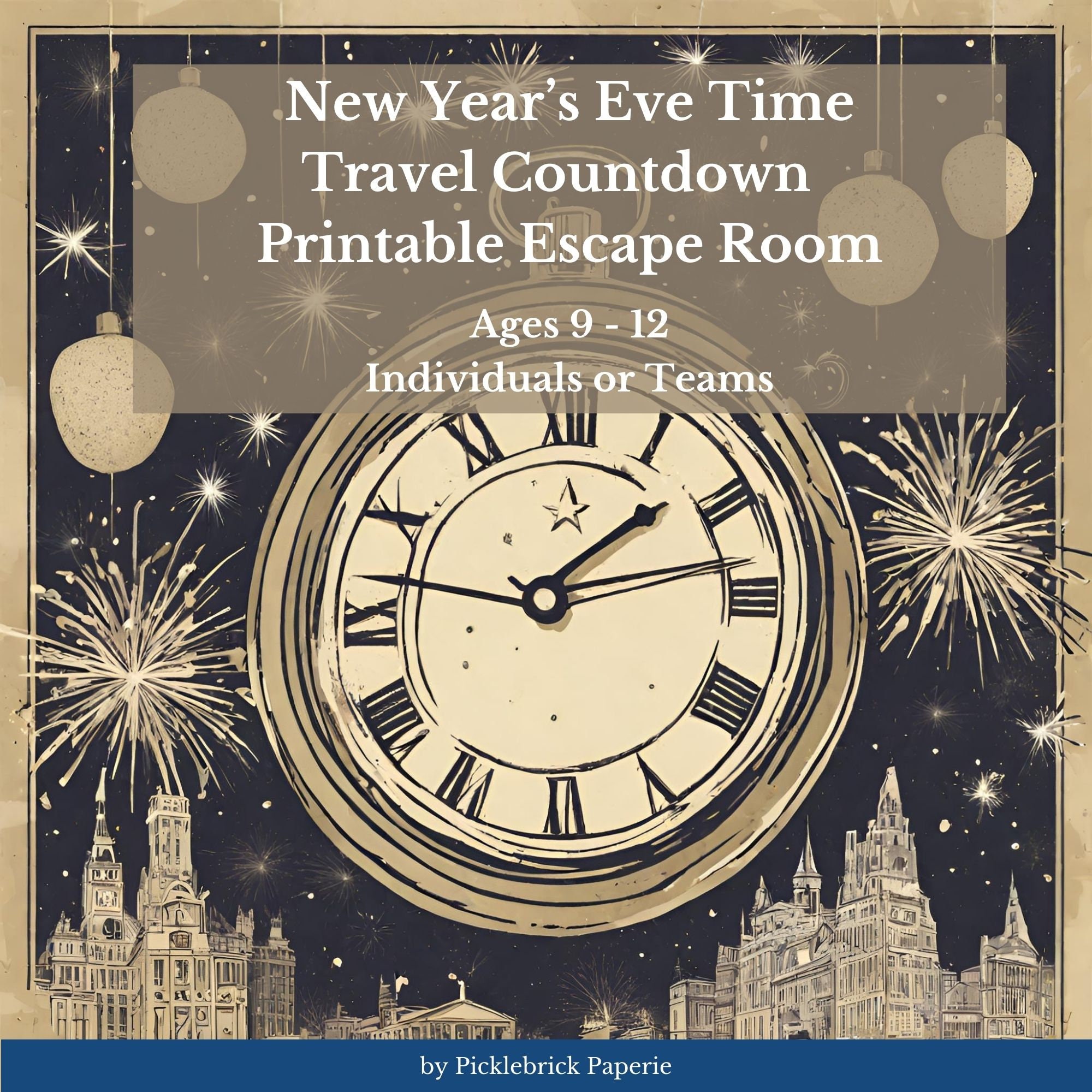 New Year's Eve Time Travel Countdown Printable Escape Room | New Year's ...