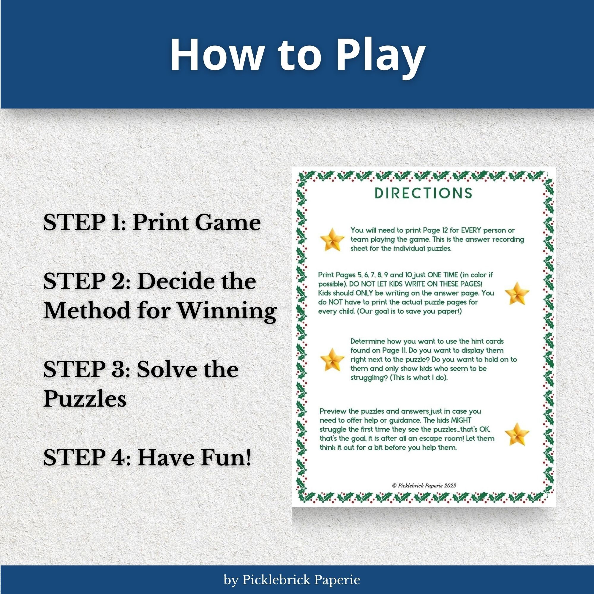 Santa's Missing Sleigh Printable Escape Room Christmas Games Holiday ...