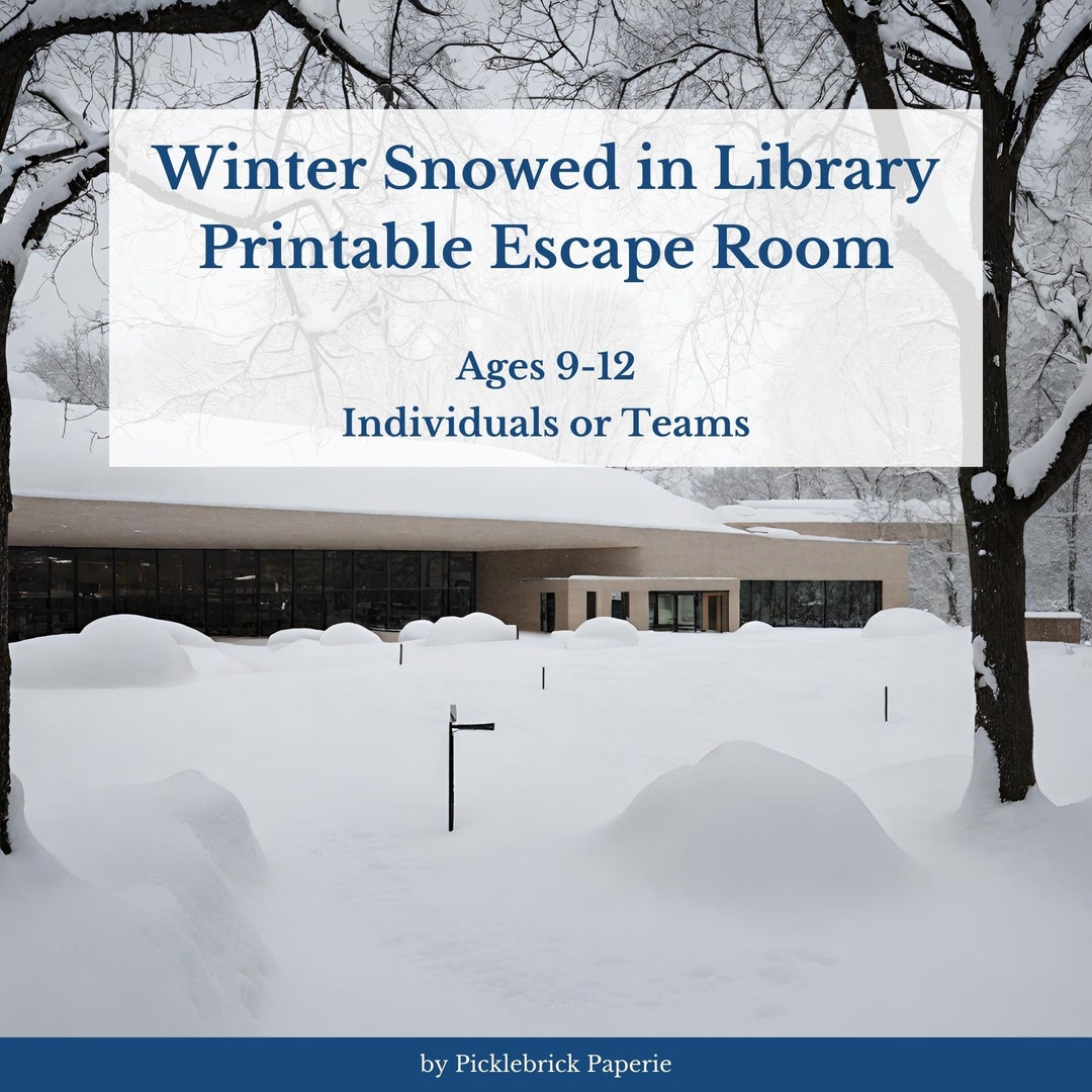 Winter Snowed in Library Escape Room - Engaging Printable Game for Kids ...