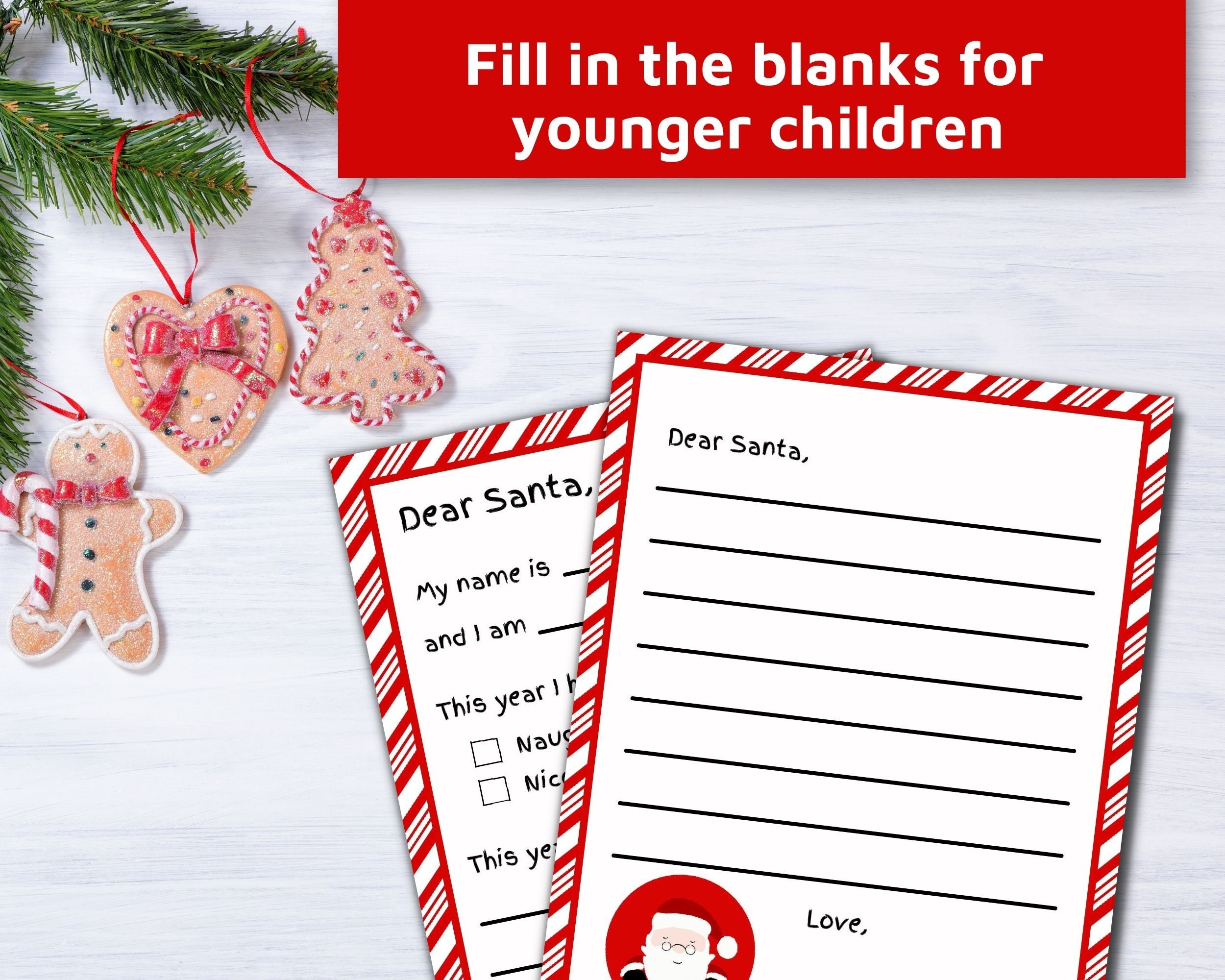 Letter to Santa Printable Template - Etsy