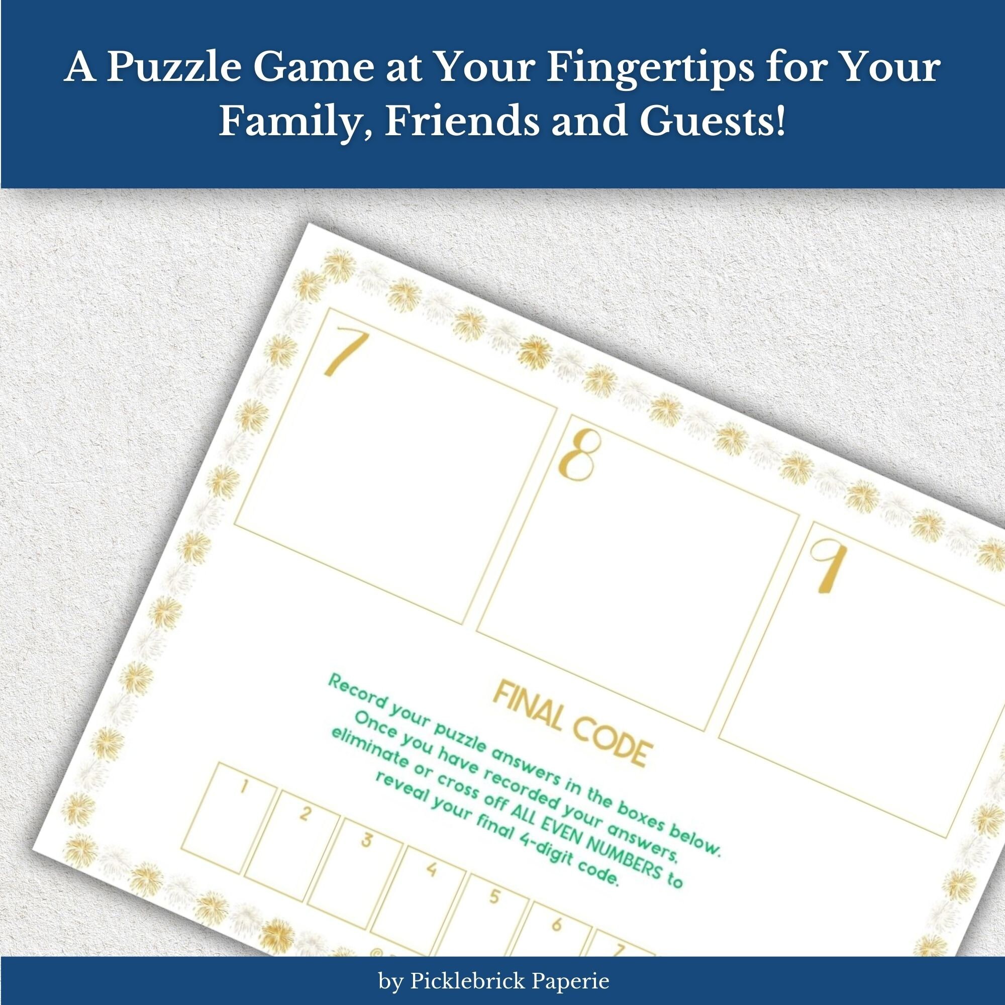 New Year's Eve Time Travel Countdown Printable Escape Room | New Year's ...