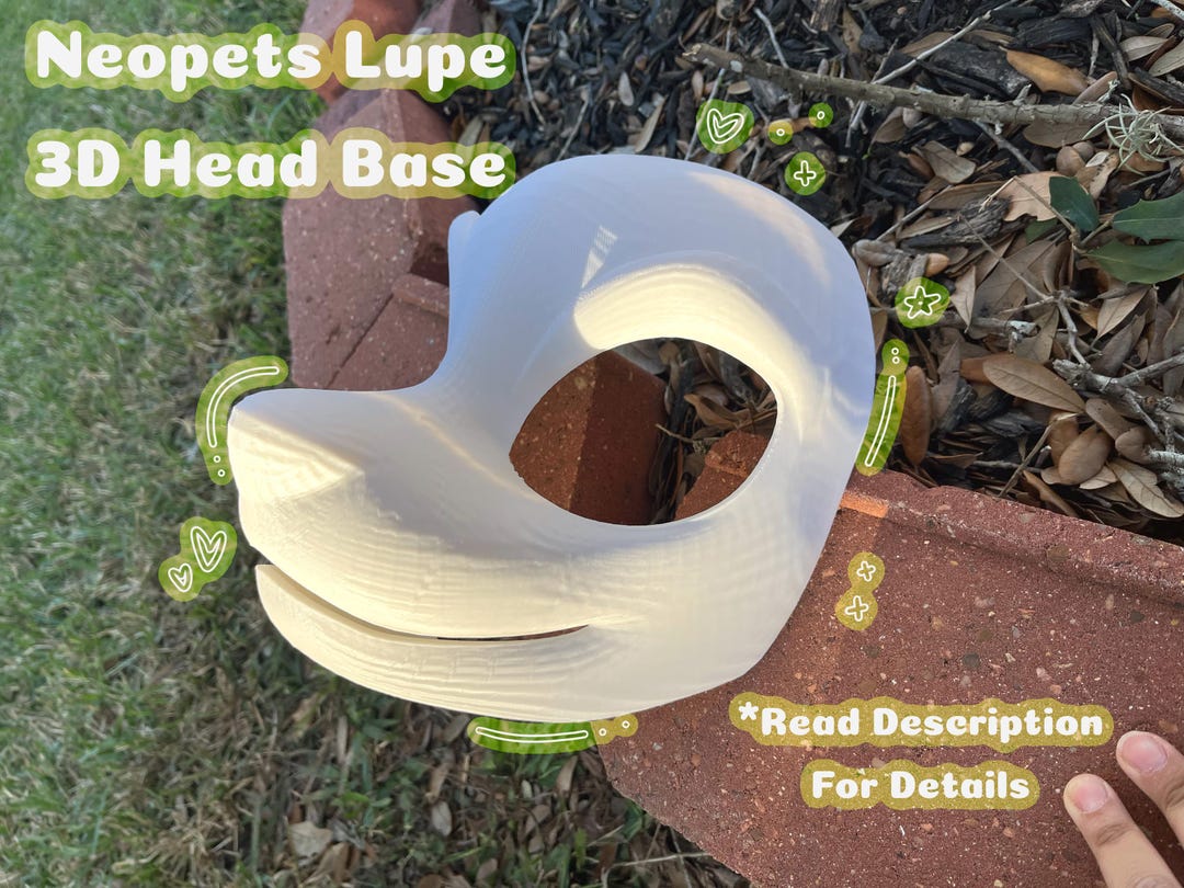 Neopets Lupe Fursuit Head Base, 3D Printed PLA Dog Mask - Etsy