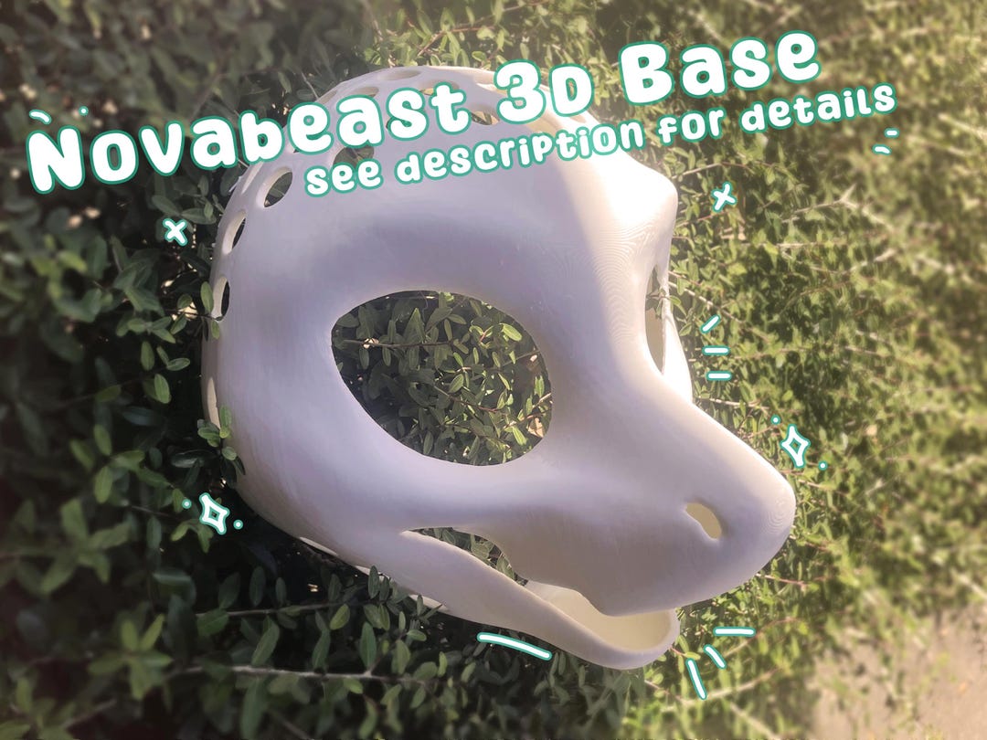 Novabeast 3D Fursuit Head Base 3D Printed Fursuit Mask, Animal Cosplay ...