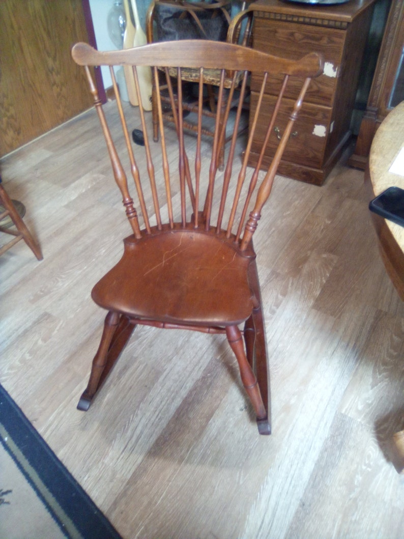 Windsor Style Wood Rocking Chair - Etsy