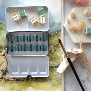 Essential Watercolor Set - 12/24half Pan - Handmade Watercolor - Etsy