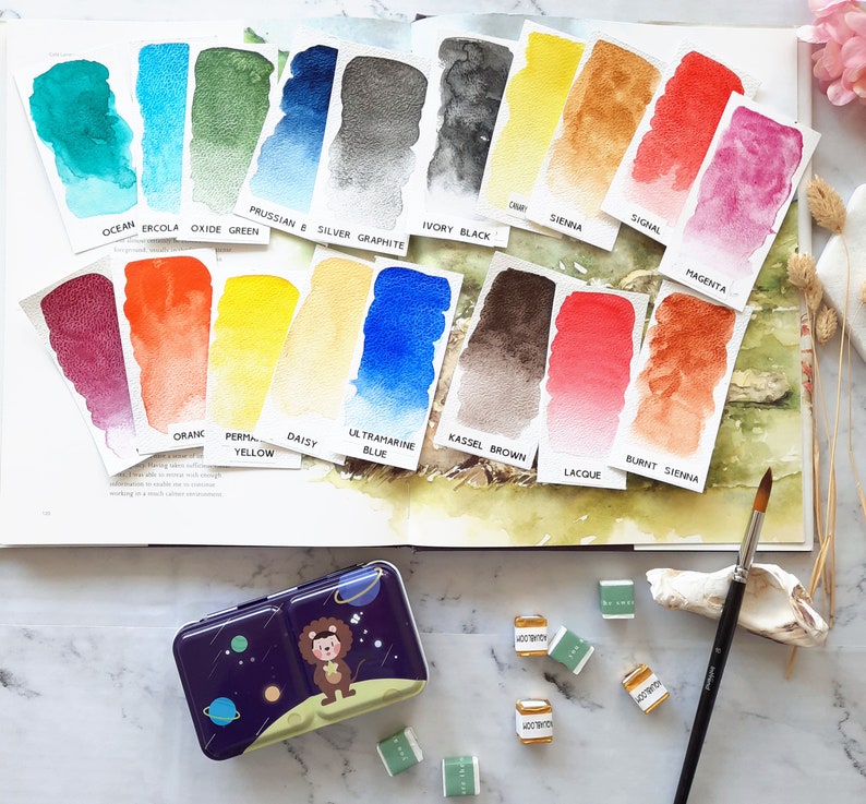 Essential Watercolor Set - 12/24half Pan - Handmade Watercolor - Etsy