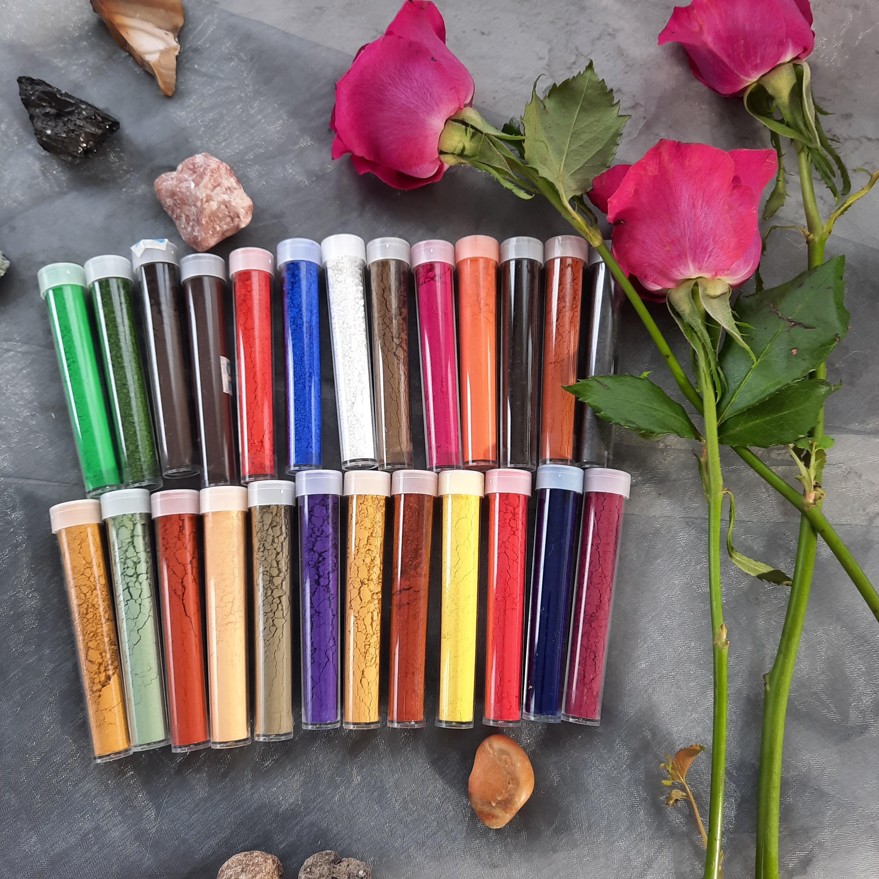 Organic Dry Pigment Set: Vibrant Colors for Watercolor, Oil, Acrylic - Etsy