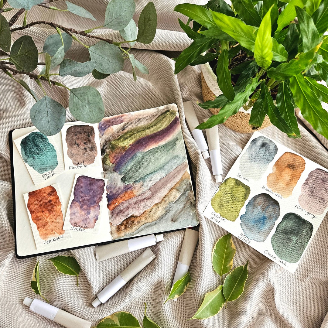 New 16 Granulating Watercolor - Handmade - Dotcard ,single Half Pan ...