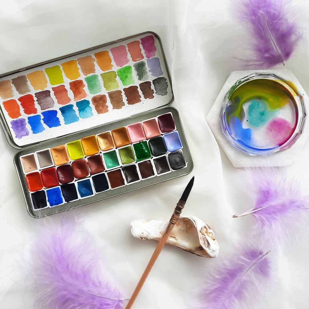 30 Half Pan Watercolor Set - Unusual Colors - Limited Edition ...