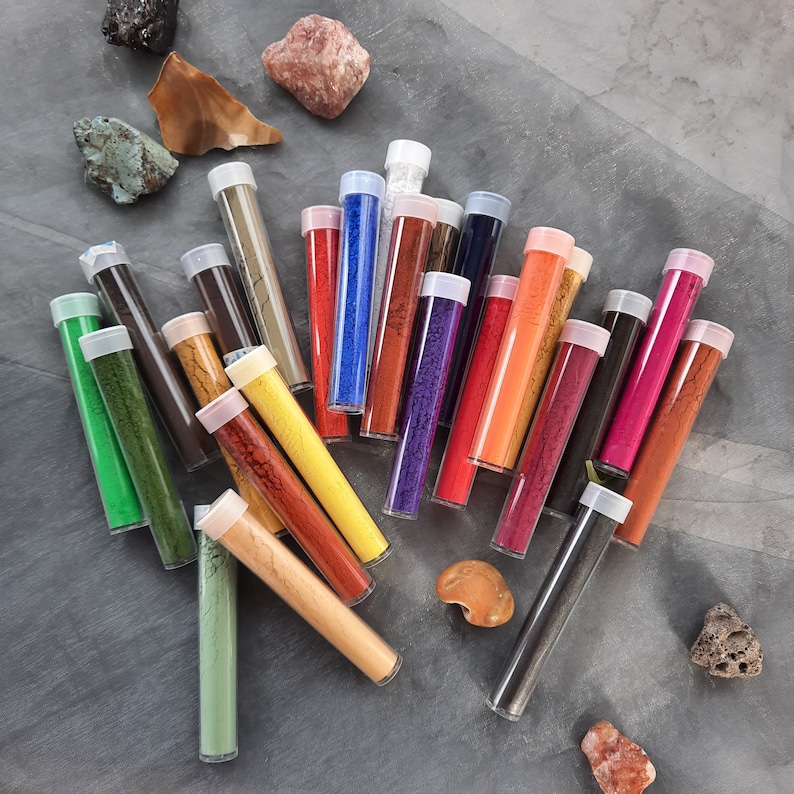 Organic Dry Pigment Set: Vibrant Colors for Watercolor, Oil, Acrylic - Etsy