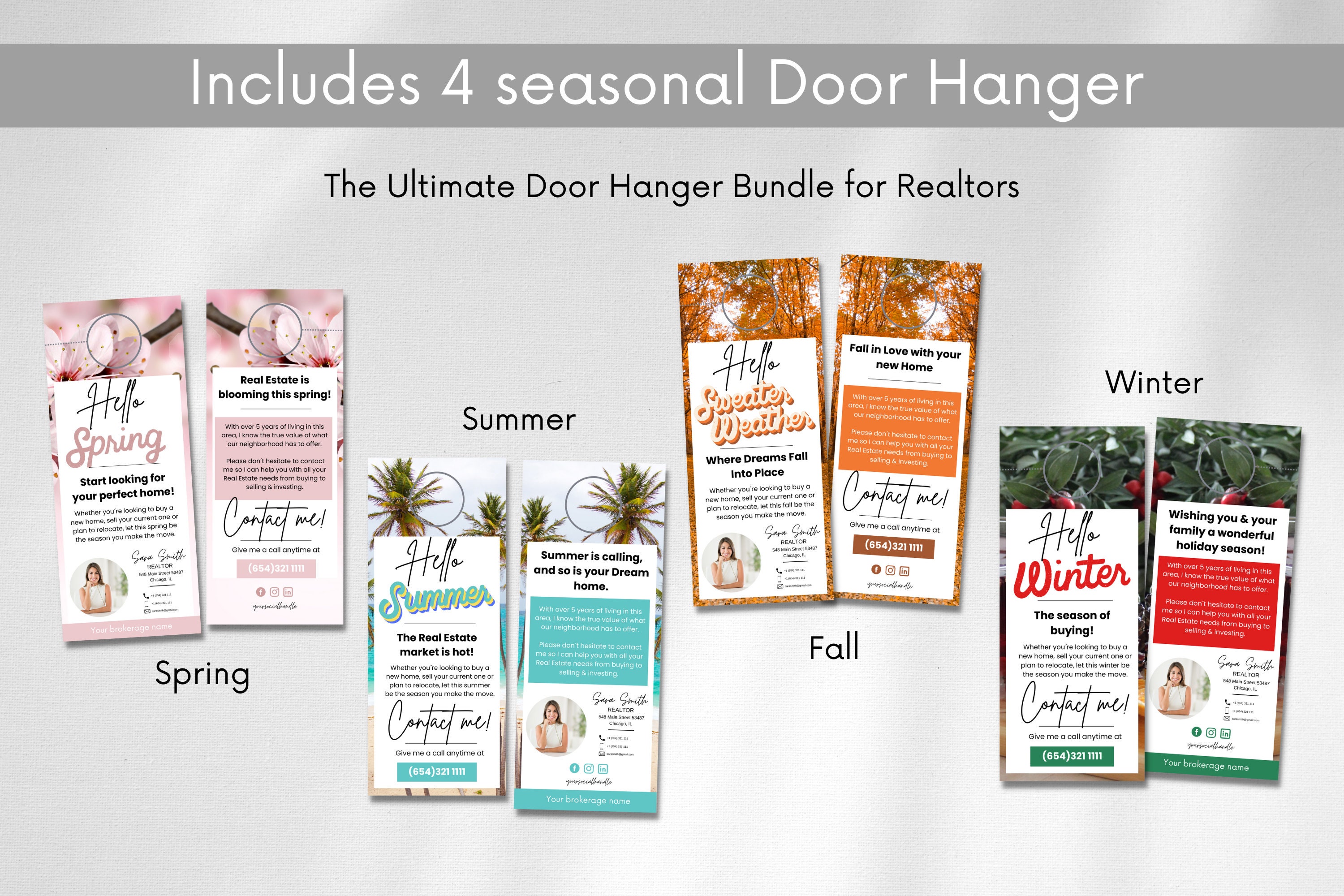 Real Estate Door Hanger Bundle, Realtor Door Hangers, Door Hanger ...
