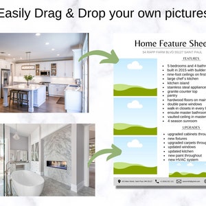 Real Estate Home Feature Sheet Flyer Template, Real Estate Marketing ...