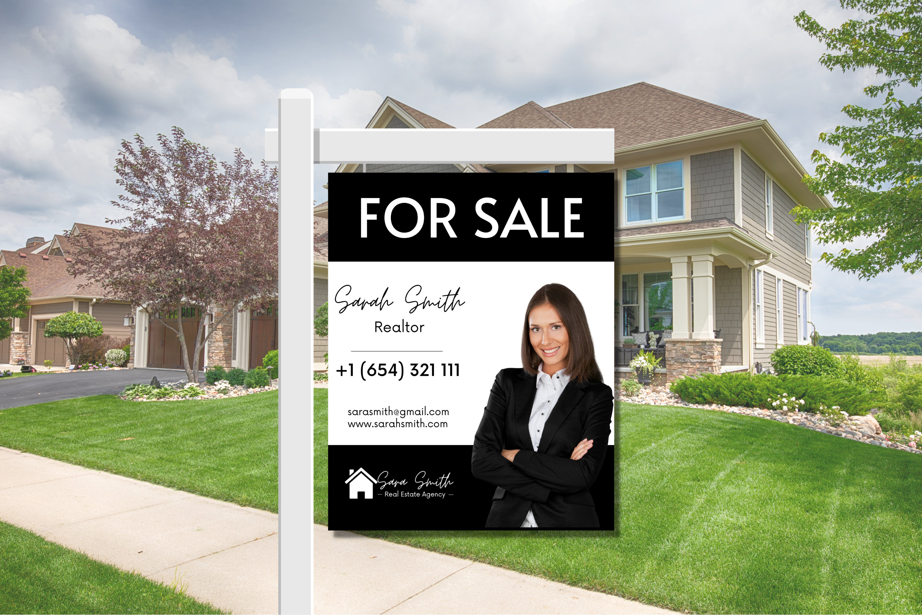 Real Estate Yard Sign Template, for Sale Yard Sign, Customizable for ...