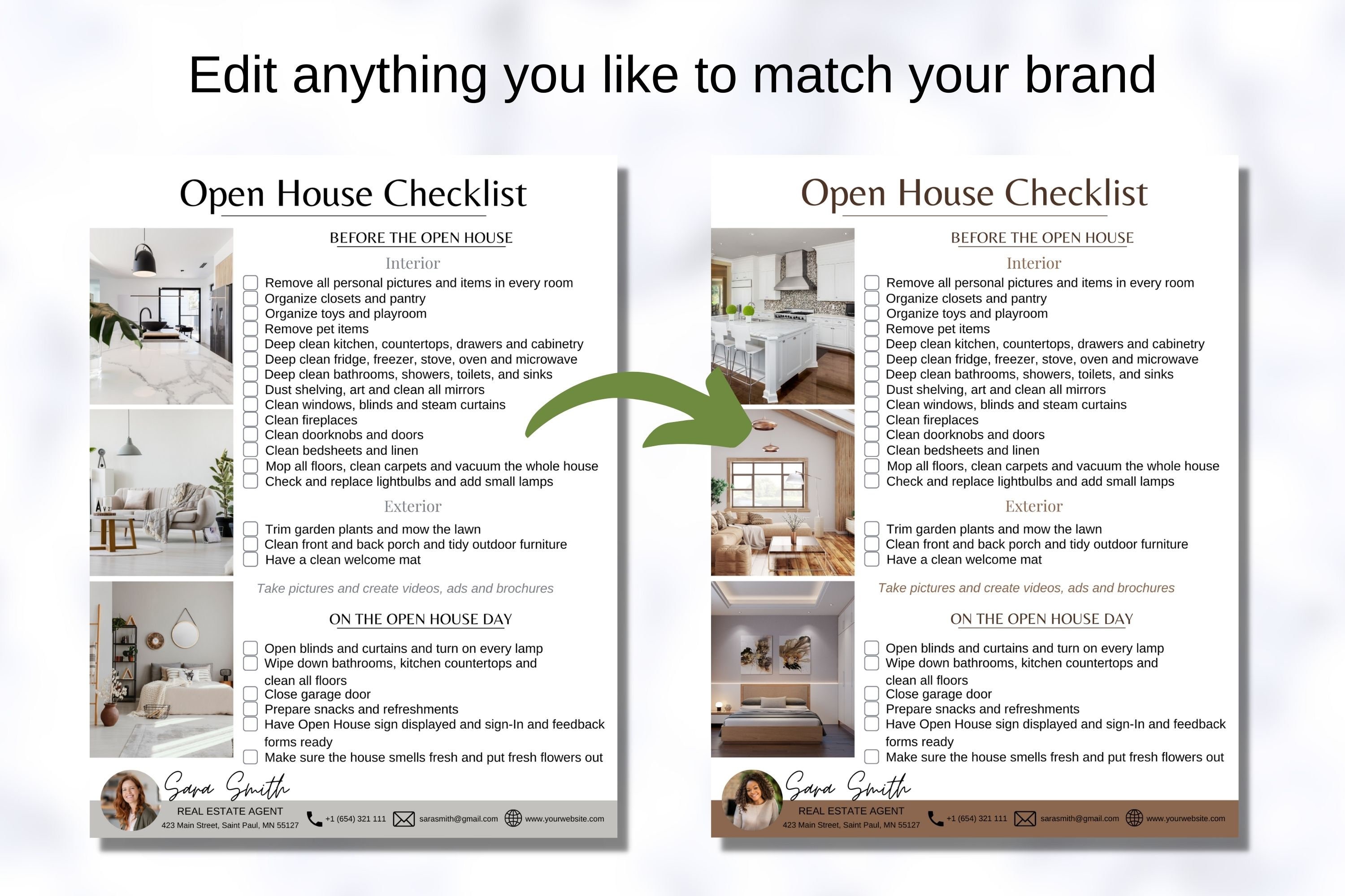 Real Estate Open House Checklist Template, Prep Flyer, Real Estate ...