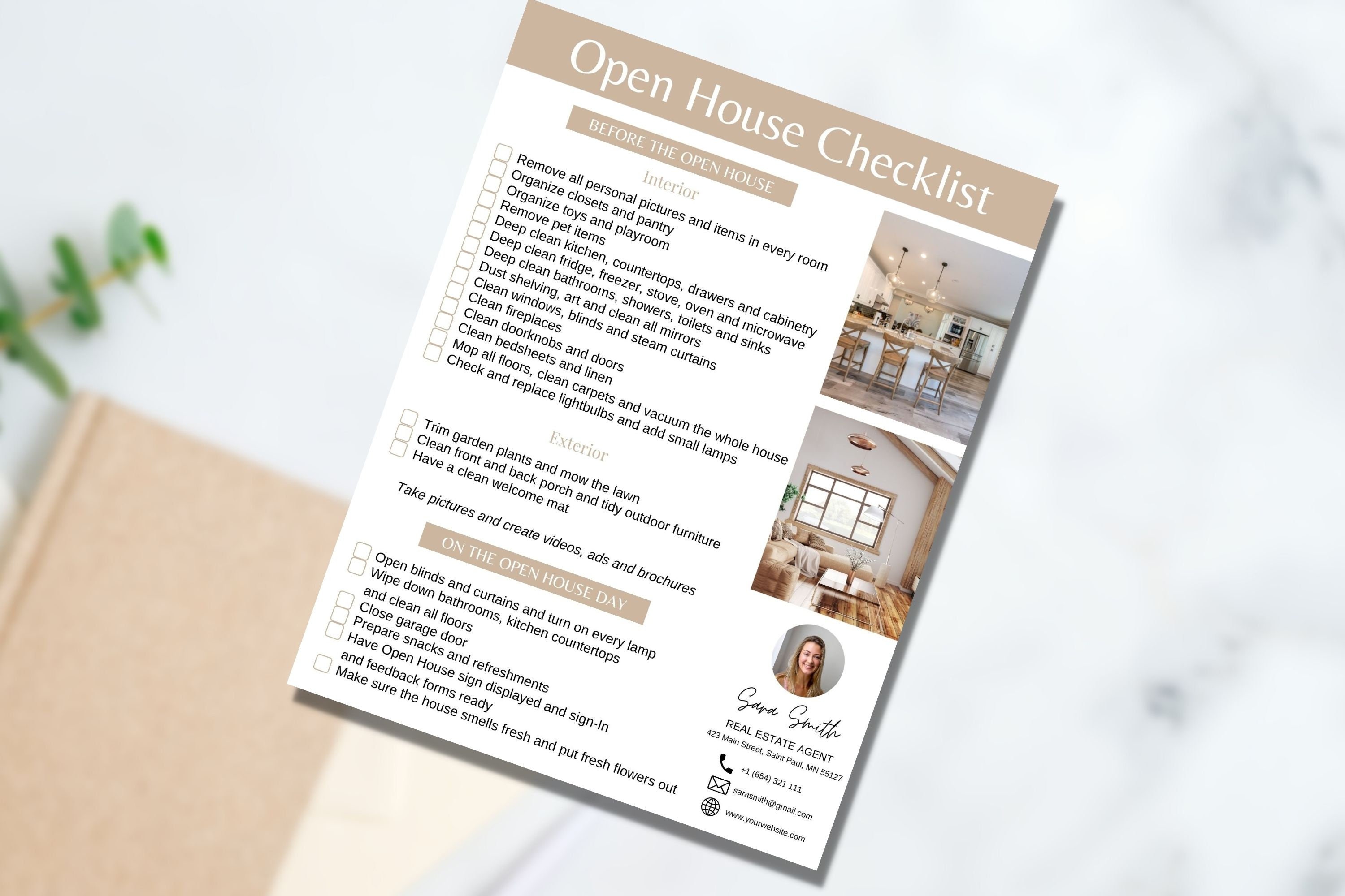 Open House Checklist Flyer Template, Real Estate Flyer, Open House ...