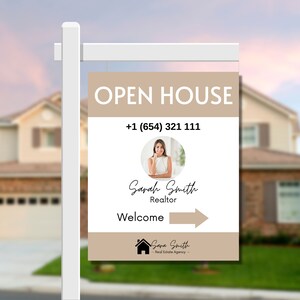 Real Estate Open House Yard Sign Template, Yard Sign, Customizable Open ...