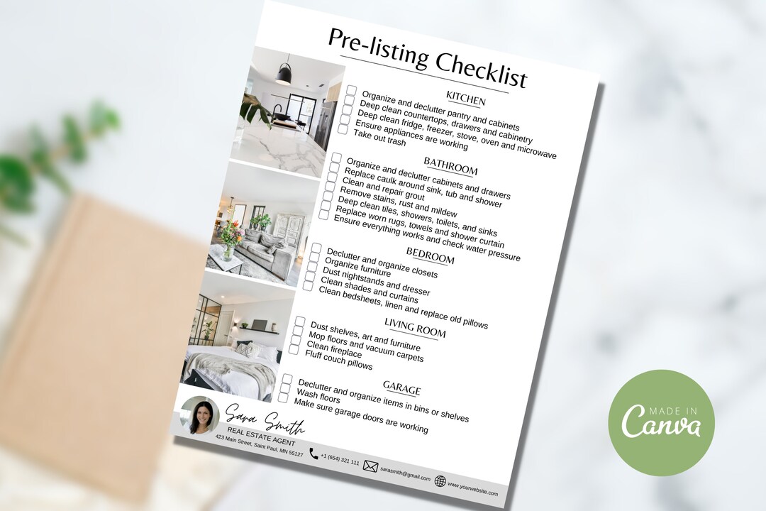 Pre-listing Checklist, Real Estate Marketing, Listing Guide, Home ...