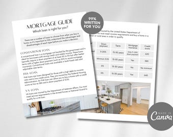 Mortgage Guide Flyer, Loan Officer Template, Quick Reference Sheet PDF ...