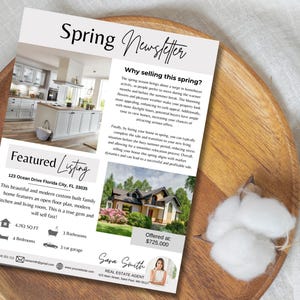 Spring Real Estate Newsletter Template, Realtor Marketing, Canva Flyer ...