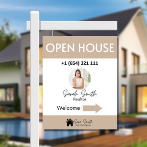 Real Estate Open House Yard Sign Template, Yard Sign, Customizable Open ...