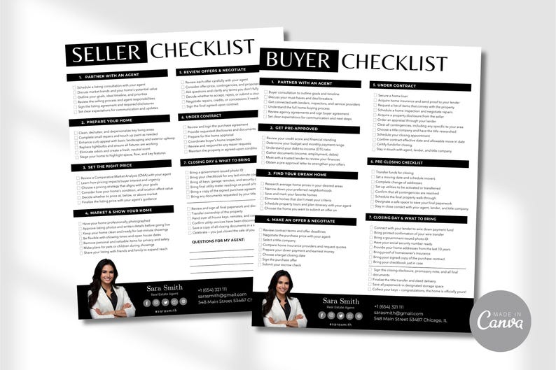 Real Estate Buyer and Seller Checklist Bundle, Client Handouts for ...