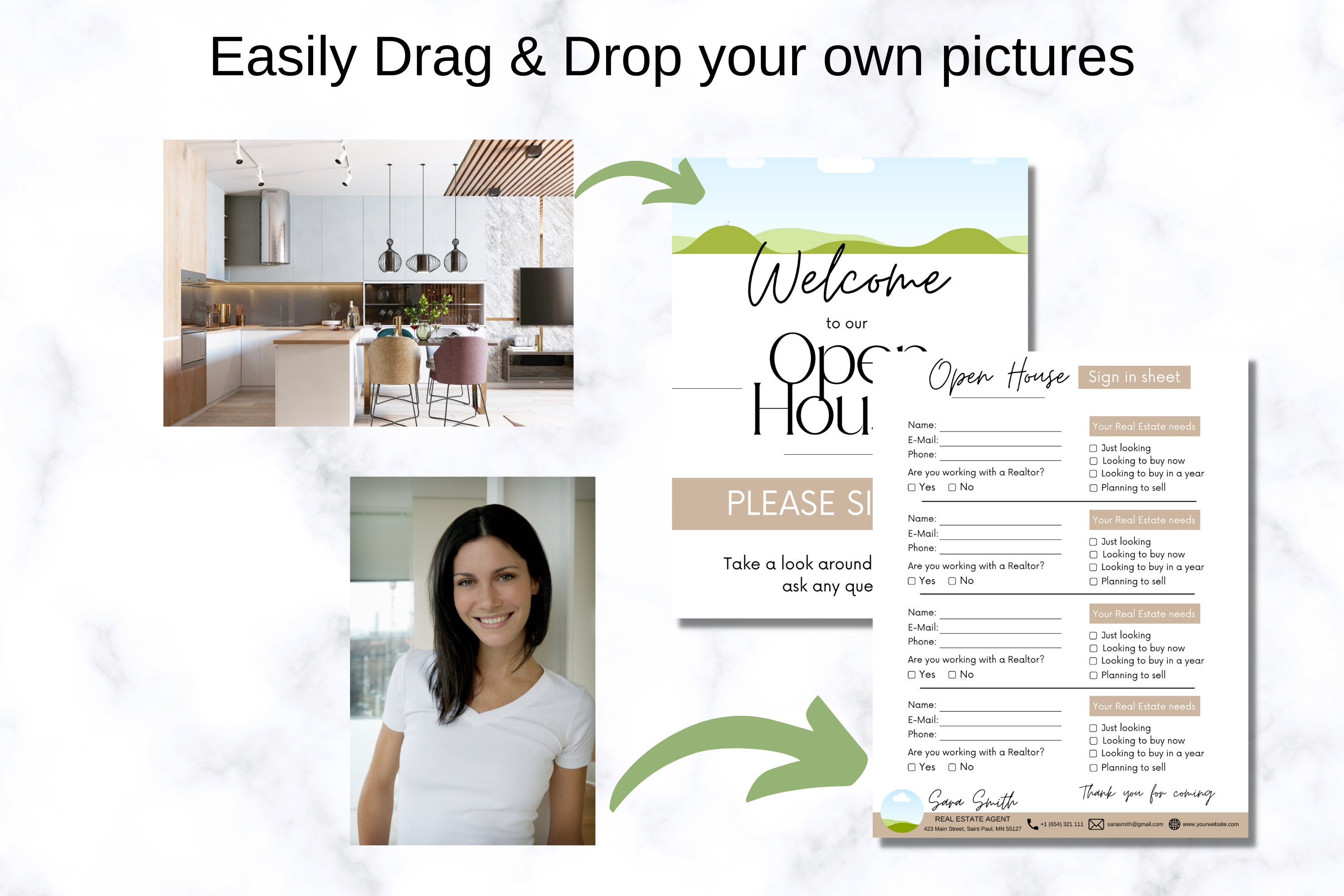 Real Estate Open House Sign & Sign in Sheets Realtor Open - Etsy