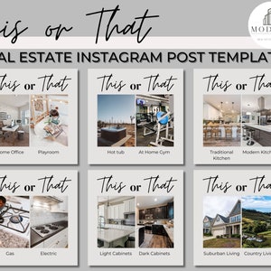 This or That Real Estate Instagram Post Templates, Woud You Rather ...