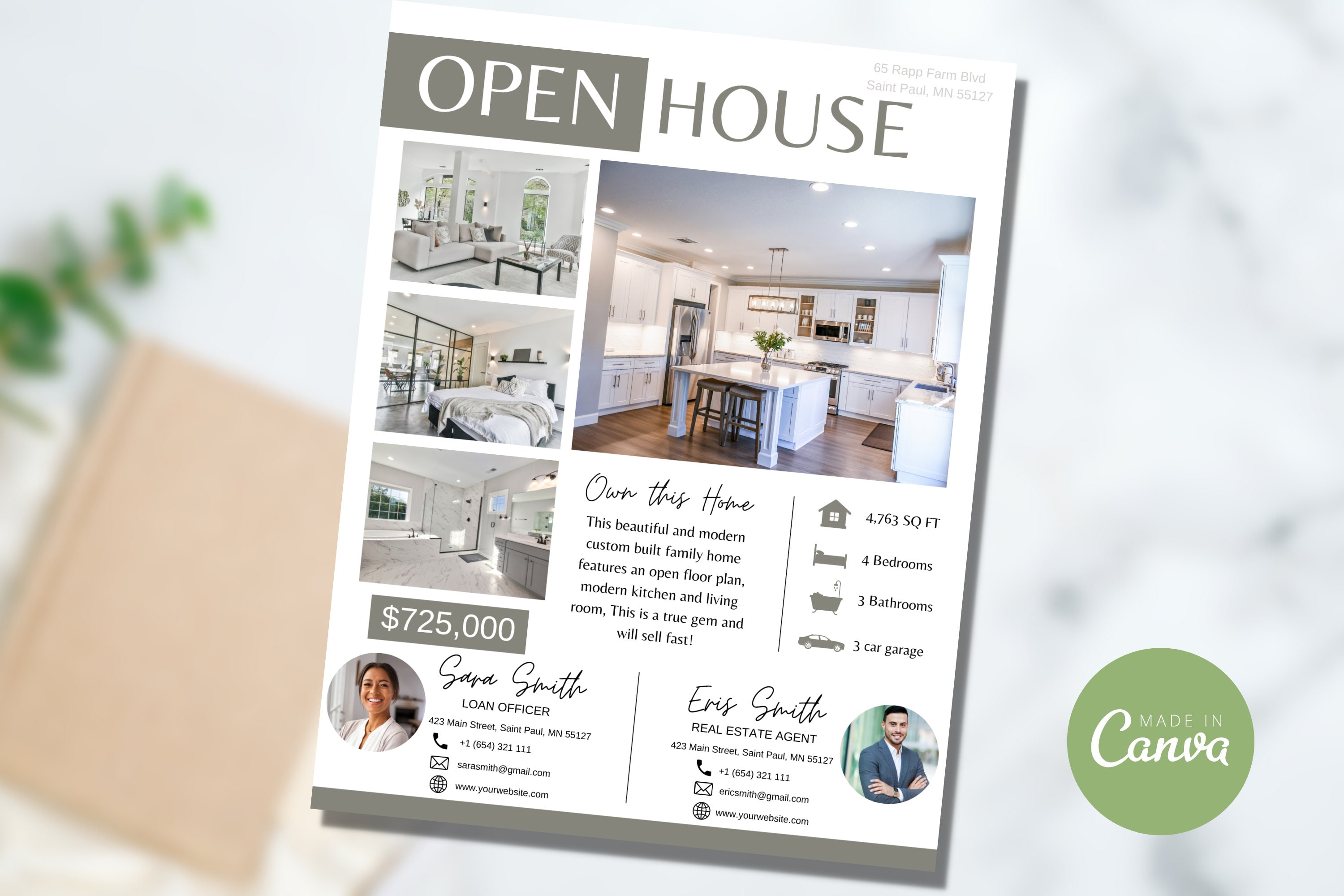 Co-branded Open House Flyer Template Real Estate Open House Flyer Real ...