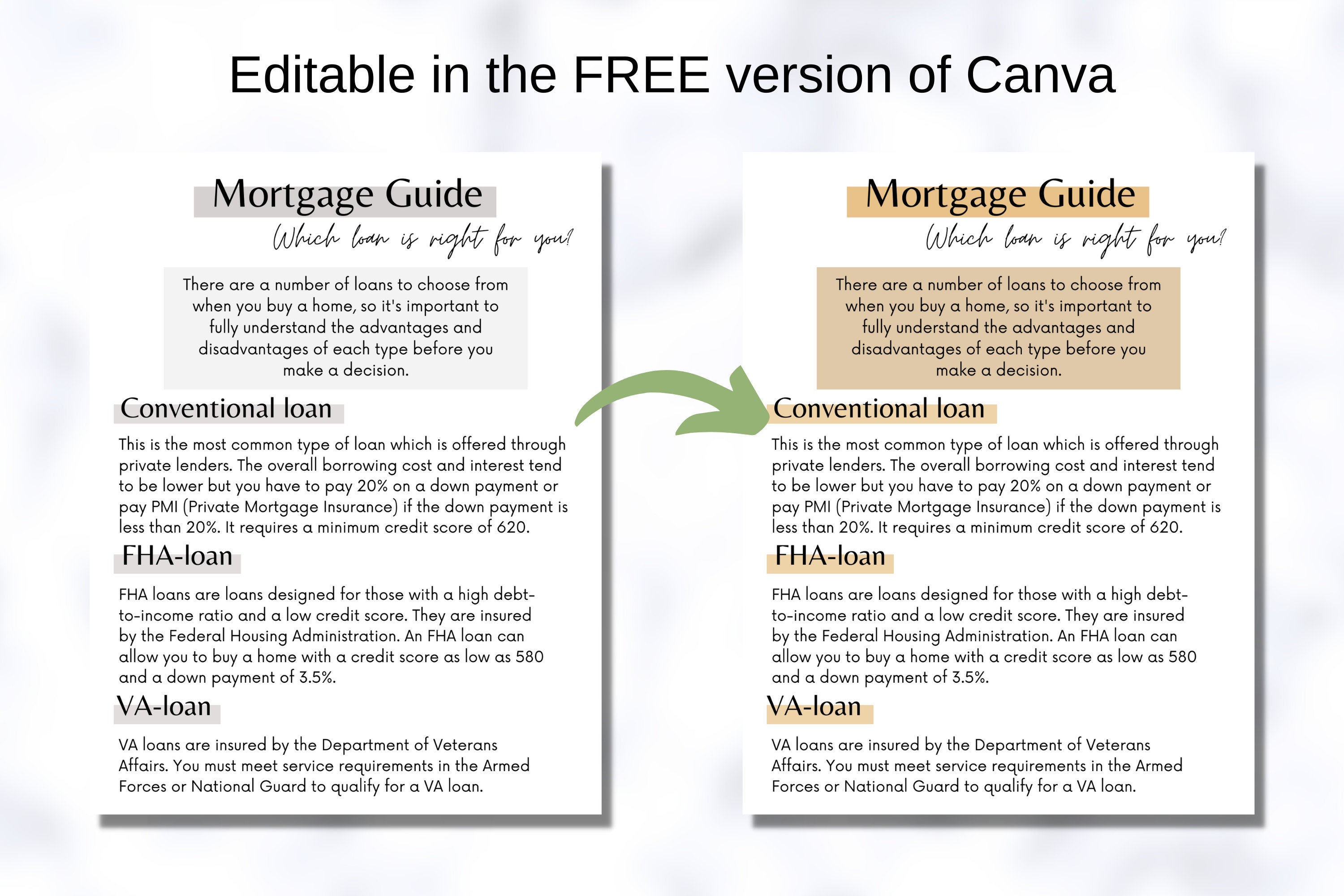 Mortgage Guide Flyer Loan Officer Template Mortgage Comparison Sheet ...
