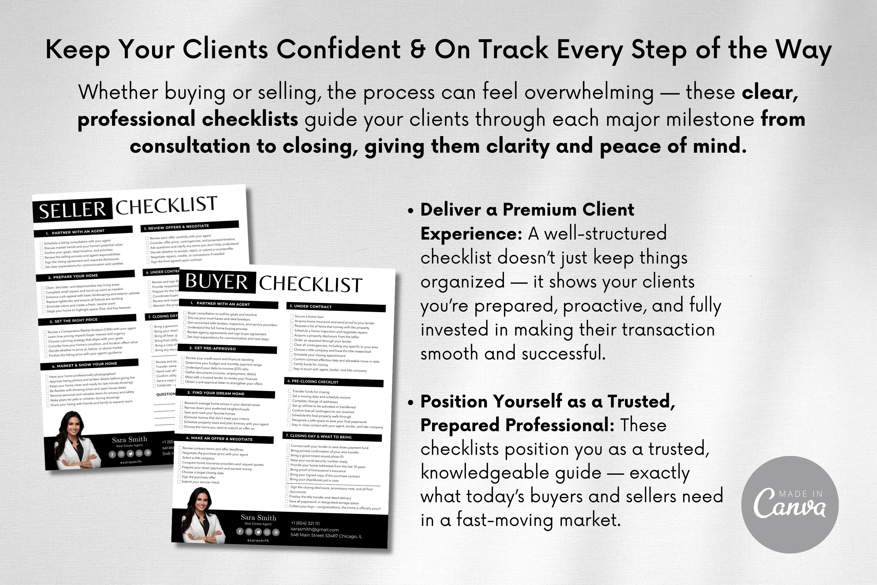 Real Estate Buyer and Seller Checklist Bundle, Client Handouts for ...