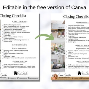 Real Estate Closing Checklist, Real Estate Checklist, Closing Day ...
